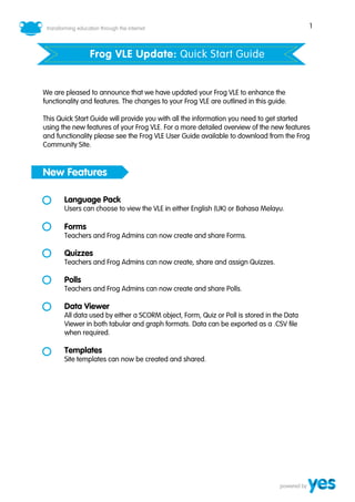 Frog vle update december 2012 | PDF