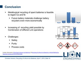 From battery-to-precursor - Recycling of Lithium-Ion Batteries | PDF