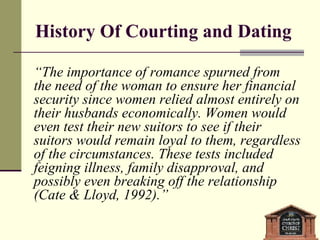 From Courting to Dating - History and Ramifications | PPS