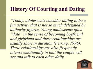 From Courting to Dating - History and Ramifications | PPS