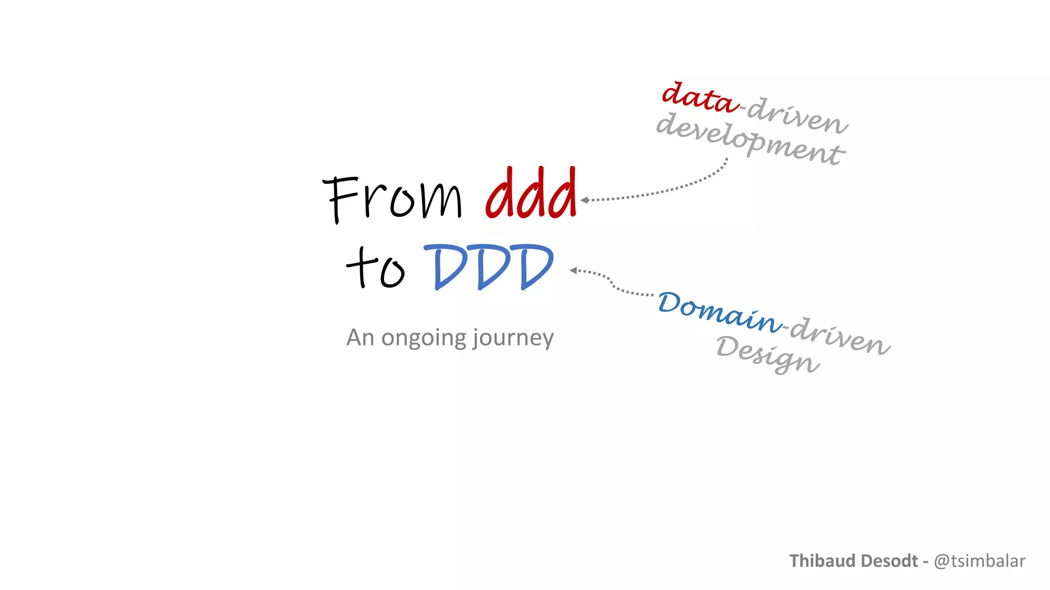 From ddd to DDD : My journey from data-driven development to Domain-Driven Design | PPT