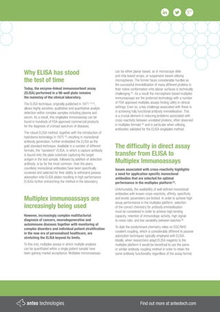 Towards Immunoassay Platform Convergence: From ELISA to Multiplex ...