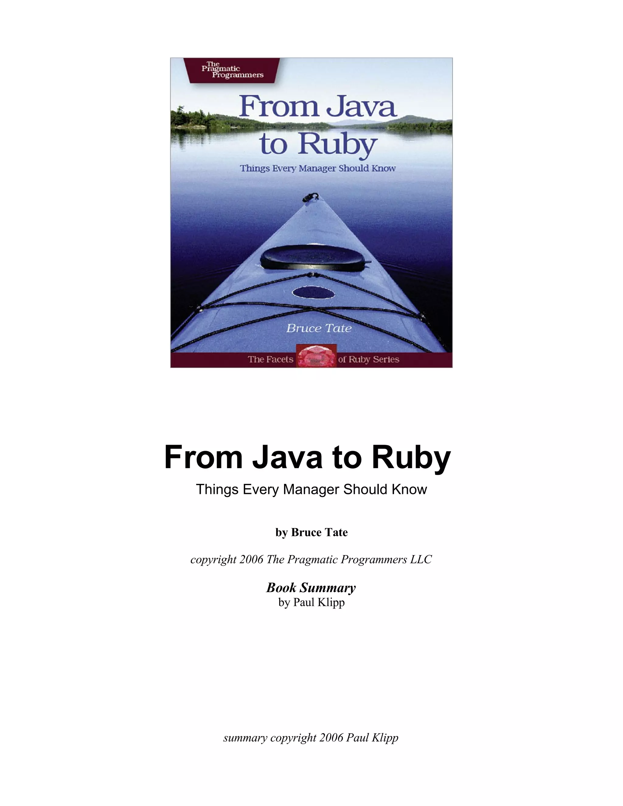 From java-to-ruby-book-summary | PDF