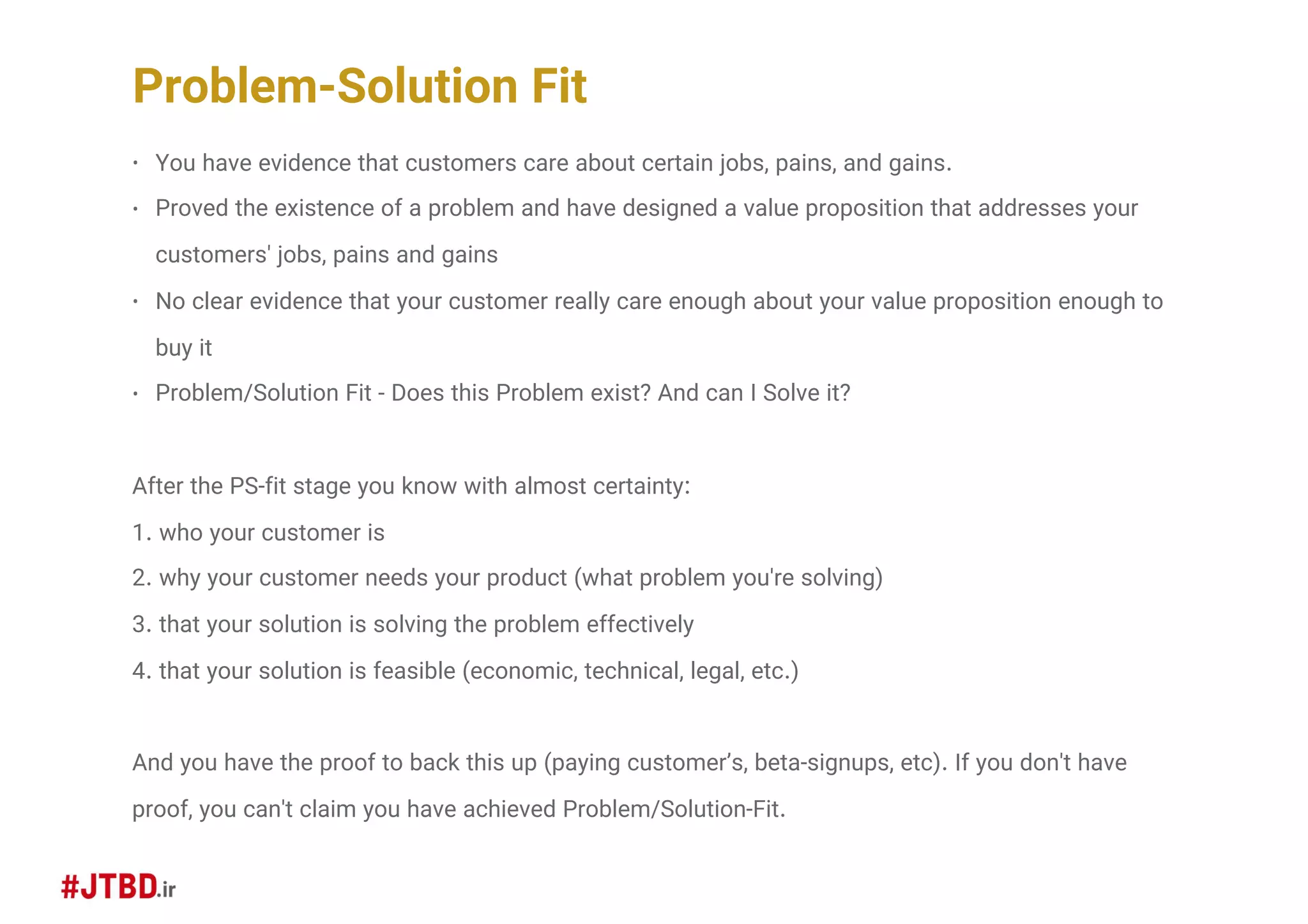 From Problem Solution Fit to Product Market Fit via JTBD | PDF