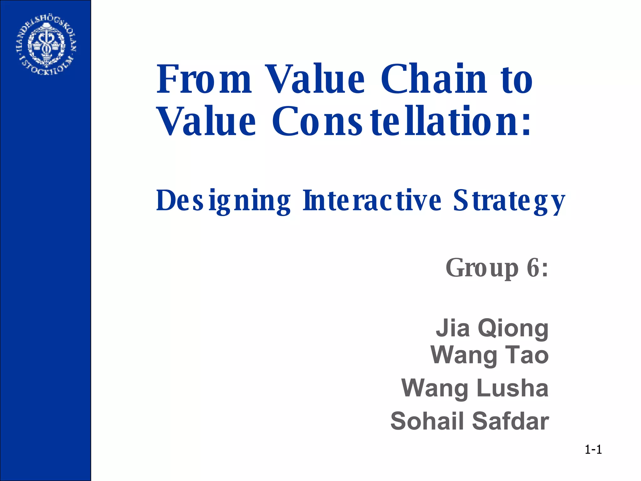 From Value Chain to Value Constellation | PPT