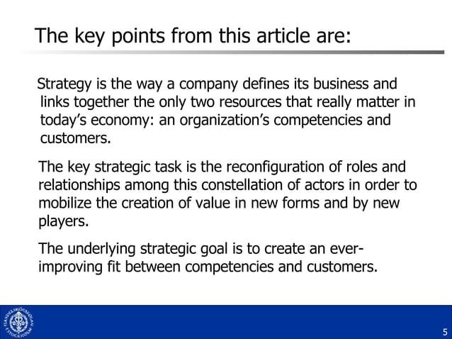 From Value Chain to Value Constellation | PPT