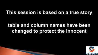 Real Life SQL Tuning - From 4 minutes to 8 seconds | PPT