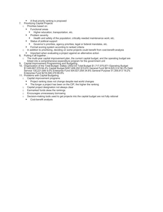 From an inventory of capital projects to a capital budget | DOC