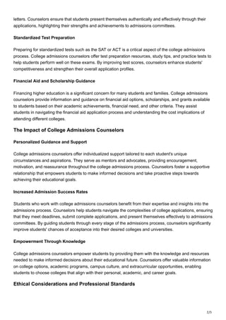 From Applications to Acceptance The Role of a College Admissions ...