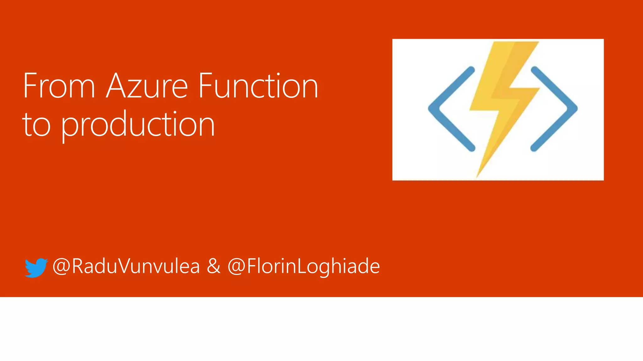From Azure Function To Production Ppt 