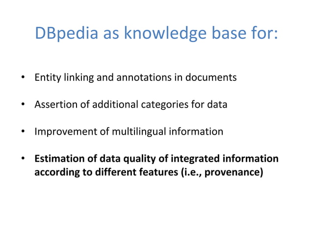 From Big Linked Data to Linked Big Data - DBpedia as a framework for data integration | PPT