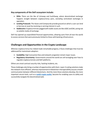 From Bitcoin to DeFi Ecosystems : How Crypto Currency Evolved | PDF