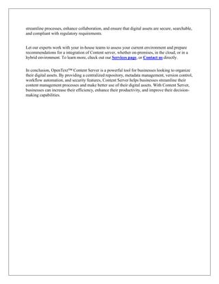 From Chaos to Clarity How OpenText Content Server Can Help You Organize ...