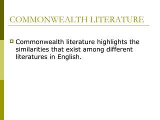 From commonwealth literature to postcolonial studies | PPT