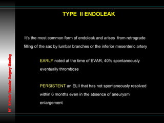 TYPE II ENDOLEAK: FROM TREATMENT OF COMPLICATION TO PREVENTION | PPT
