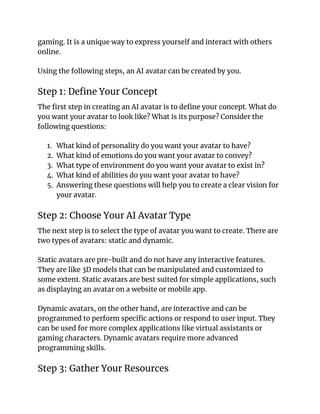 From Concept to Reality _ How to Make AI Avatar.pdf