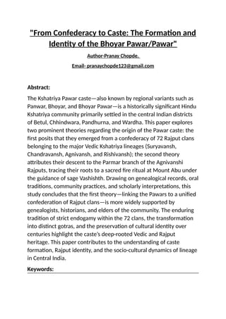 "From Confederacy to Caste: The Formation and Identity of the Bhoyar ...