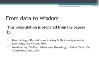 From data to wisdom | PPTX