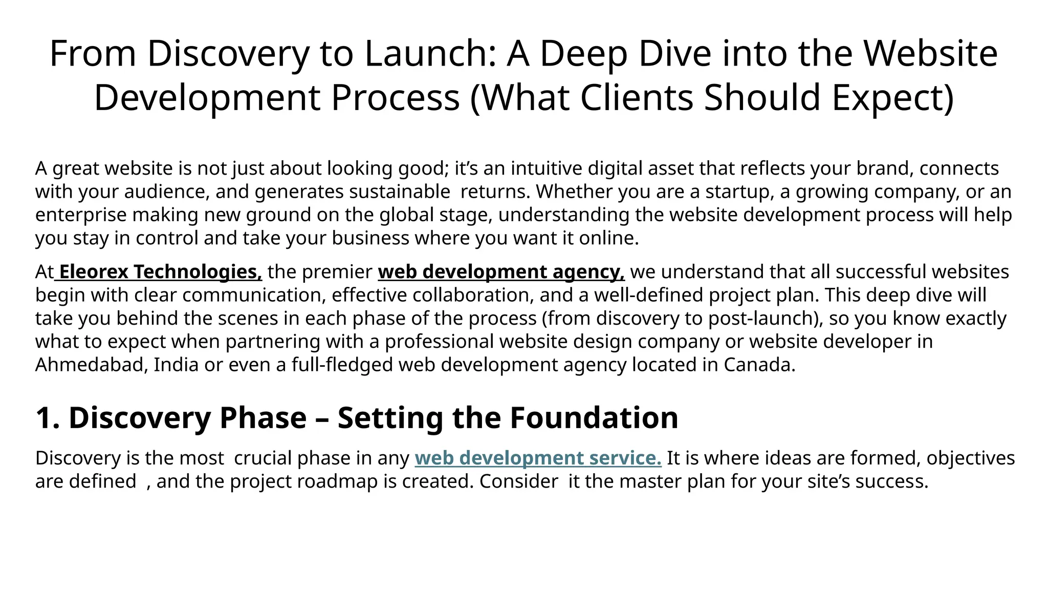 From Discovery to Launch A Deep Dive into the Website Development ...