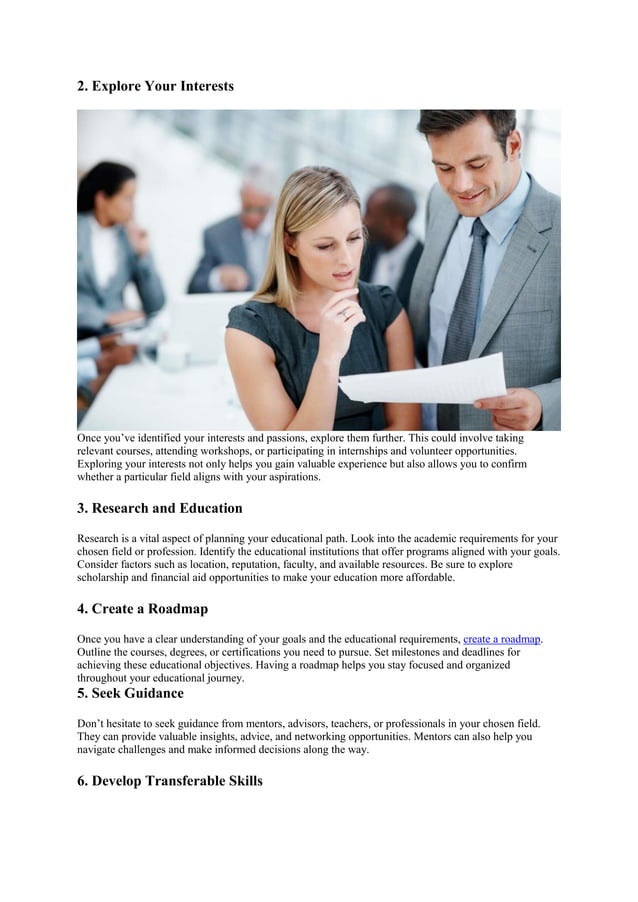 12 Important Steps For Building Your Career Path | Future Education ...