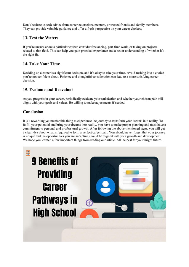 12 Important Steps For Building Your Career Path | Future Education ...