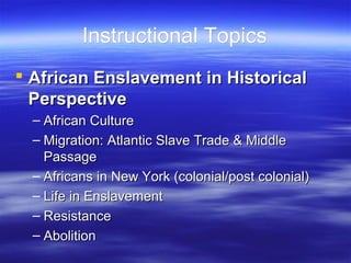 From Enslavement to Freedom: Resources for Teaching the African ...