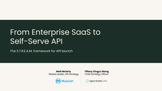 From Enterprise SaaS to Self-Serve Api- the S.T.R.E.A.M. Framework for API Launch | PPT
