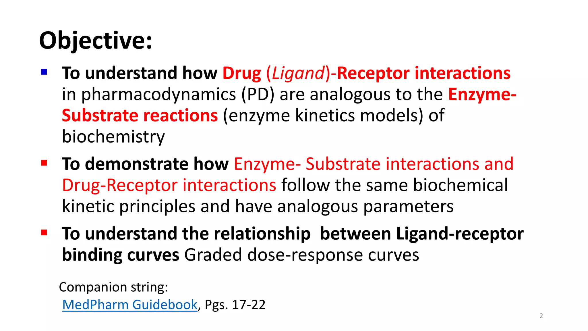 From enzyme Kinetics to Drug Receptor Interactions | PDF