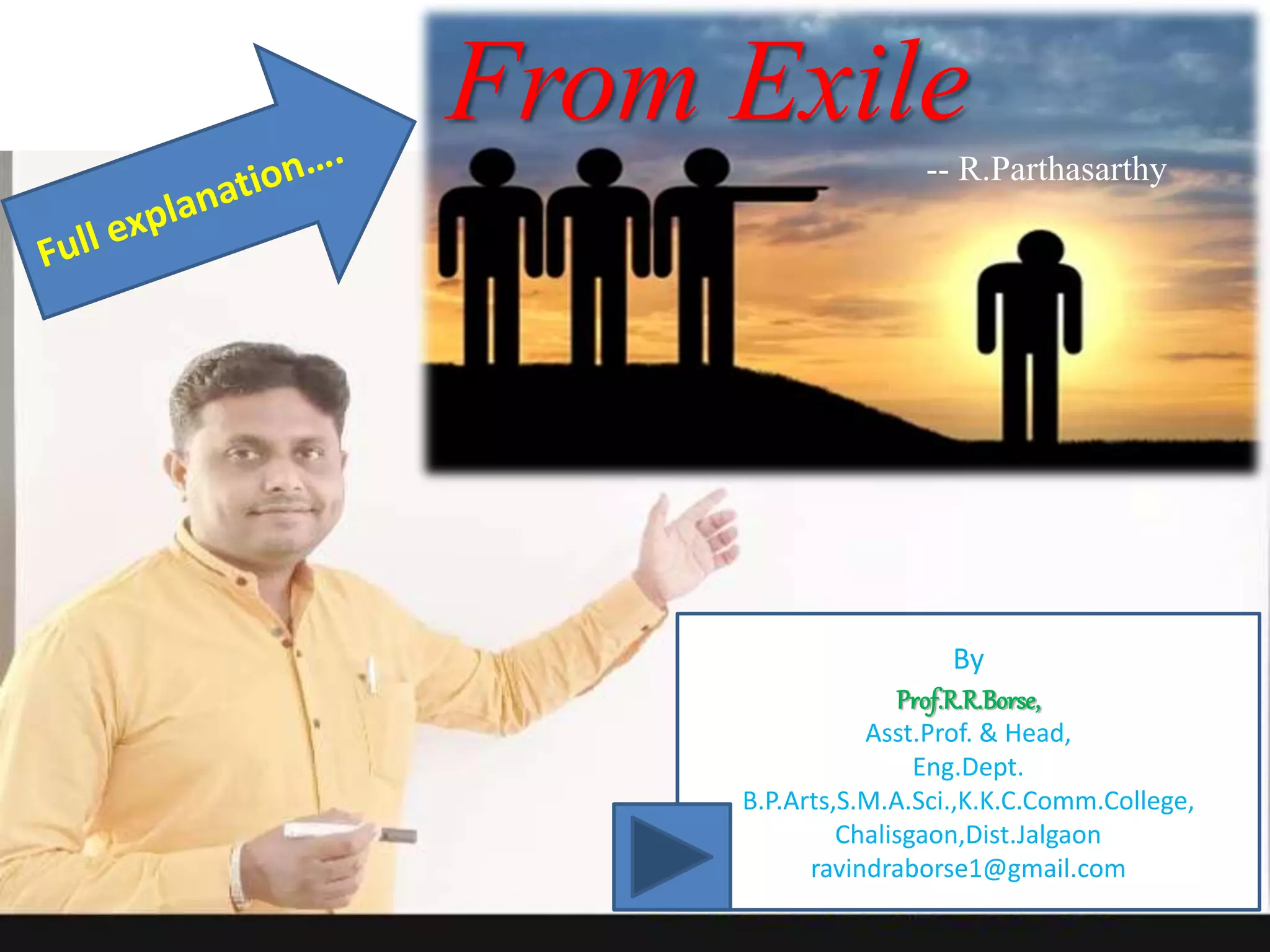 From Exile poem by R.Parthasarthy | PPTX