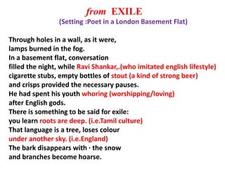 From Exile poem by R.Parthasarthy | PPTX