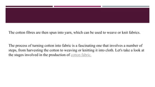 From Fibre To Fabric The Fascinating Journey Of Cotton From Fibre To ...
