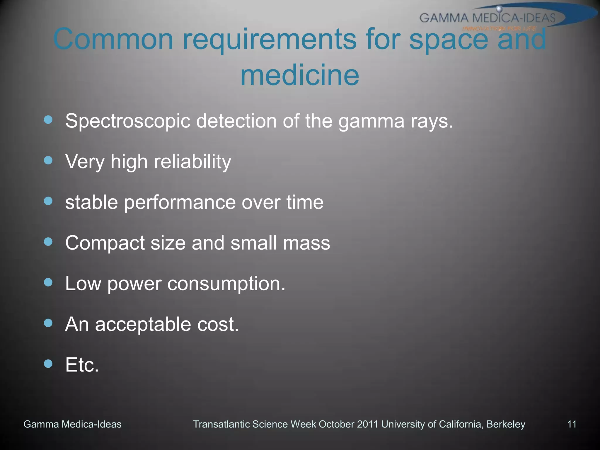 From gamma ray imaging in space to medical diagnostics | PPTX