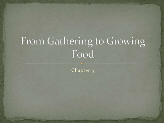 From gathering to growing food | PPTX | Agriculture | Industries