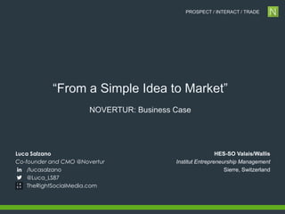 From a simple idea to market - Novertur business case | PPT