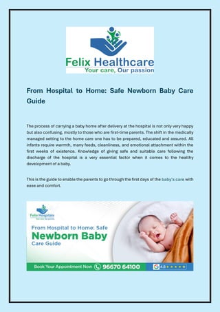From Hospital to Home: Safe Newborn Baby Care Guide | PDF