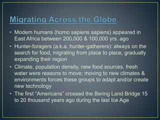 From hunter foragers to settled societies | PPT