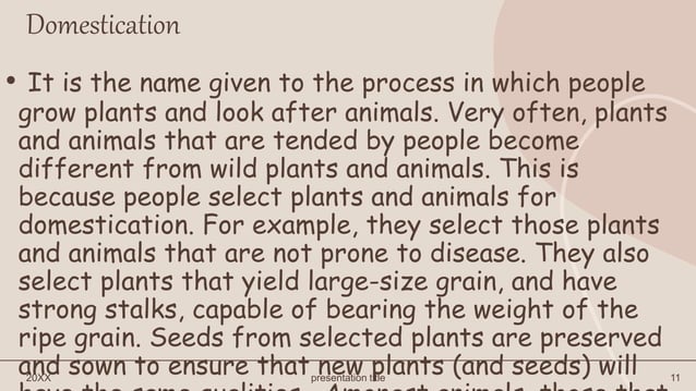 FROM HUNTING–GATHERING TO GROWING FOOD.pptx | Science