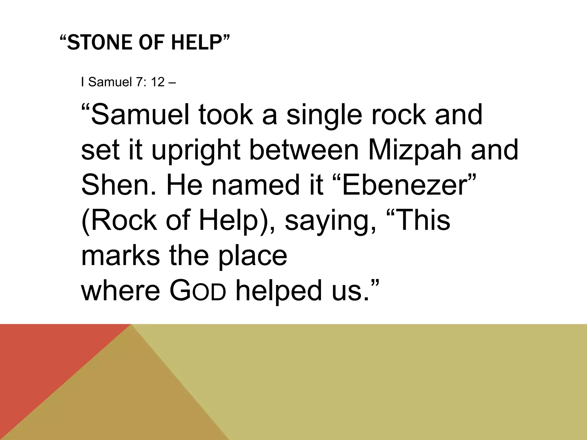 From Ichabod to Ebenezar - First Samuel, Part 3 | PPTX
