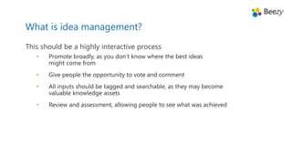 From Ideas to Innovation: Formalizing Idea Management in SharePoint | PPTX