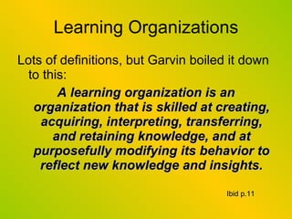 From Individual Learning To Organizational Learning | PPT