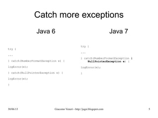From Java 6 to Java 7 reference | PPT