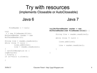 From Java 6 to Java 7 reference | PPT