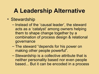 From leadership to stewardship | PPT