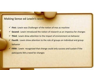 From lewin model to organizational development | PPTX