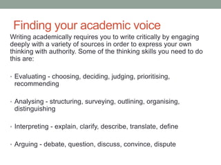 From literate to academically literate | PPT