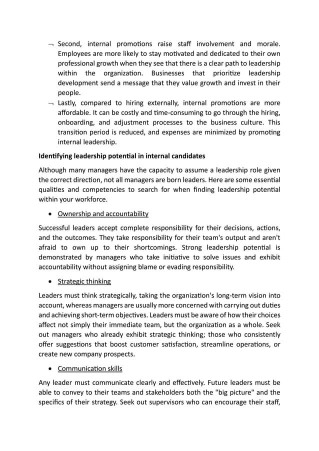 From Manager To Leader — Identifying Leadership Potential In Internal ...