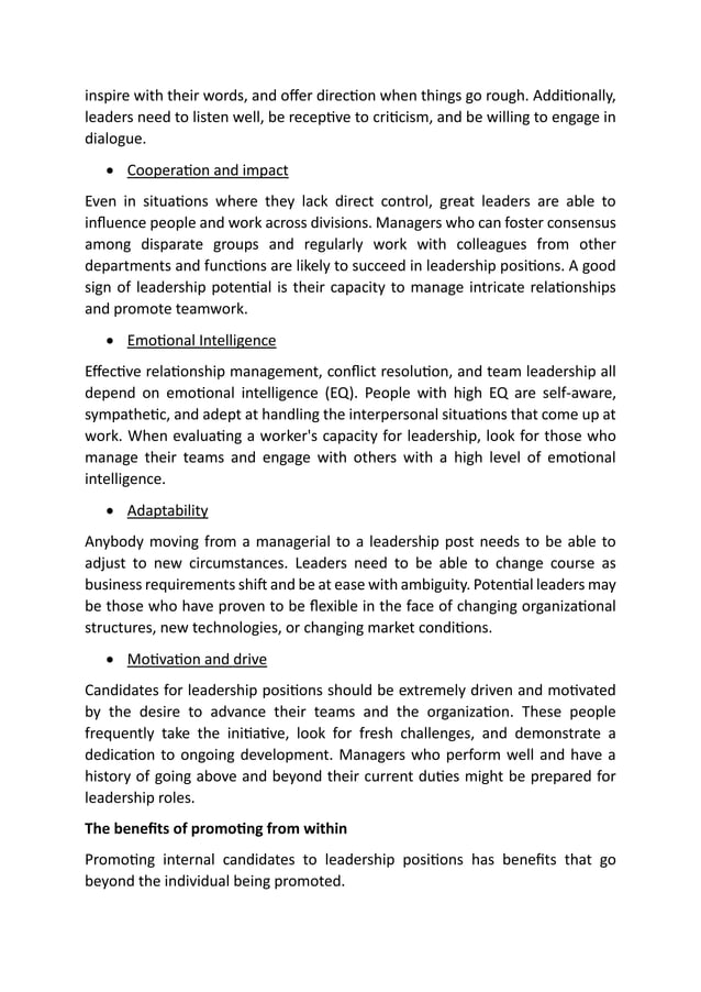 From Manager To Leader — Identifying Leadership Potential In Internal ...