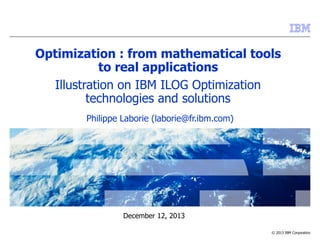 Optimization: from mathematical tools to real applications | PDF