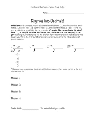 From music to math teaching fractions through rhythm to fourth graders ...