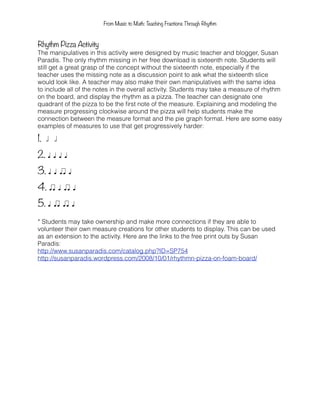 From music to math teaching fractions through rhythm to fourth graders ...